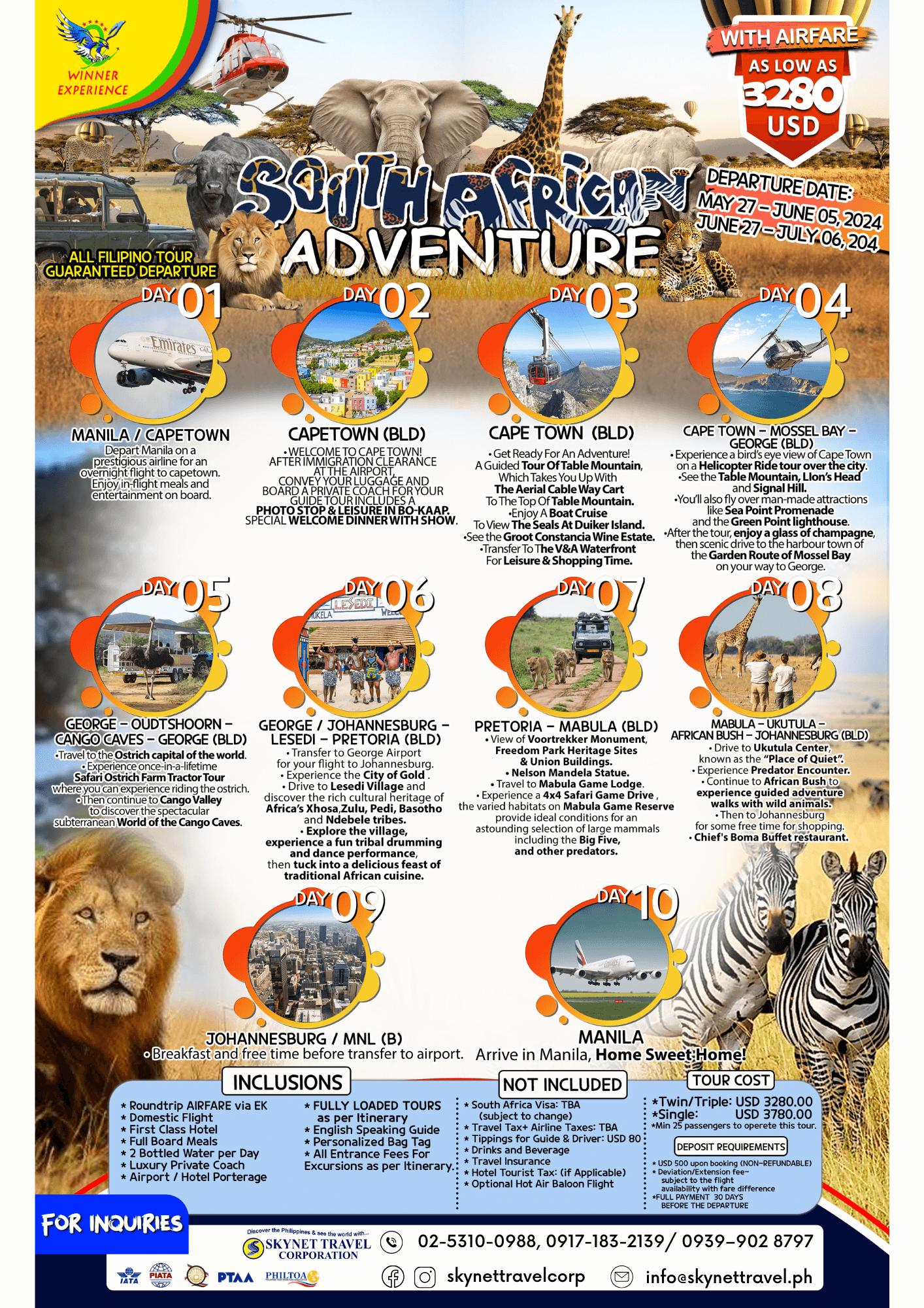 south-african-adventure-may-july2024 | SKYNET TRAVEL CORPORATION